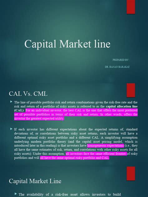 2lecture 6 Cml Pdf Beta Finance Capital Asset Pricing Model