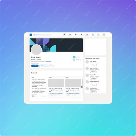 Premium Vector Linkedin Profile Interface Template