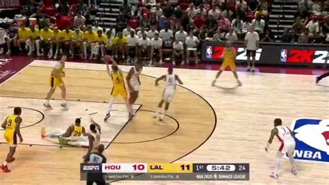 【2024年07月13日】nba夏季联赛：火箭vs湖人第1节英文原声录像回放 球迷屋