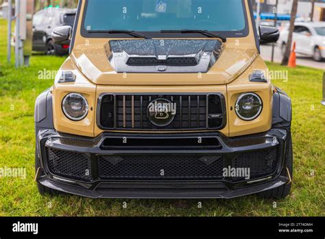 Close Up Front View Of Mercedes Benz G Class Brabus Suv Miami Beach
