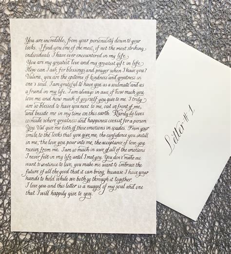 Handwritten Love Letter Custom Calligraphy Service Personalized Love