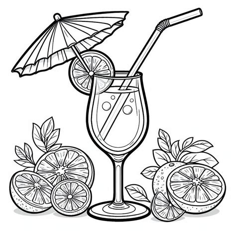 Glass Of Orange Juice 🥤🍊 Coloring Page Summer Coloring Pages