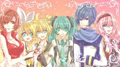 Breasts Cleavage Group Hatsune Miku Kagamine Len Kagamine Rin Kaito