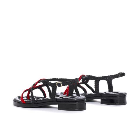Diana Flat Sandal Cherry Black