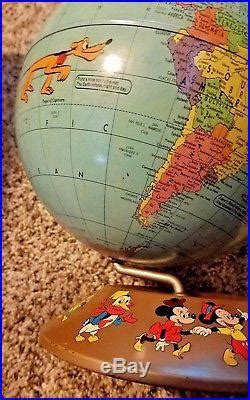 Walt Disney Rand Mcnally Rare 50s World Globe Walt Disney World