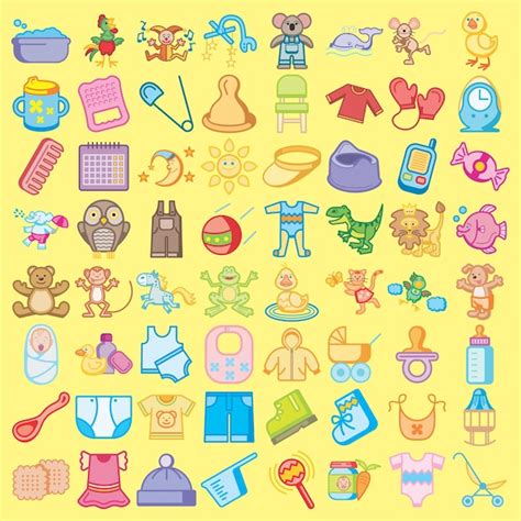 Una Colección De Artículos Para Bebés Que Incluye Un Bebé Y Una Muñeca