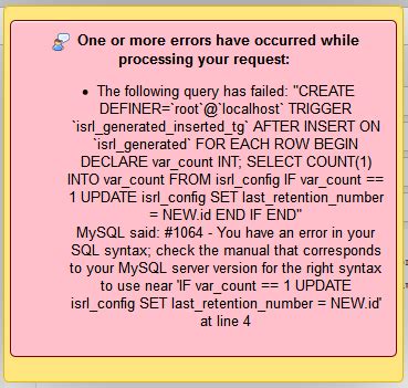 Mysql Error While Trying To Create A Trigger After Insert Stack Overflow