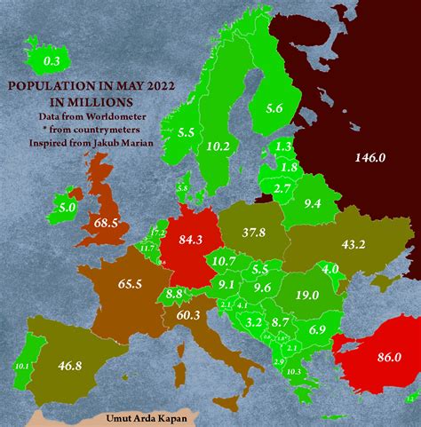 Population Map Of Europe 2022