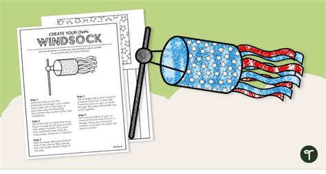 Printable Windsock Craft Template Stars Teach Starter