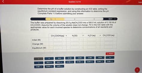 solved determine the ph of a buffer solution by constructing