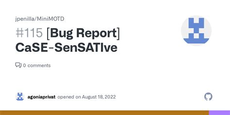 Bug Report Case Sensative · Issue 115 · Jpenillaminimotd · Github