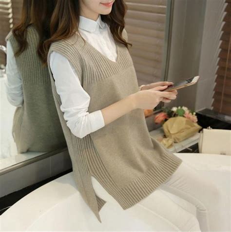 2017 Spring Autumn Wool Sweater Vest Women Sleeveless O Neck Knitted