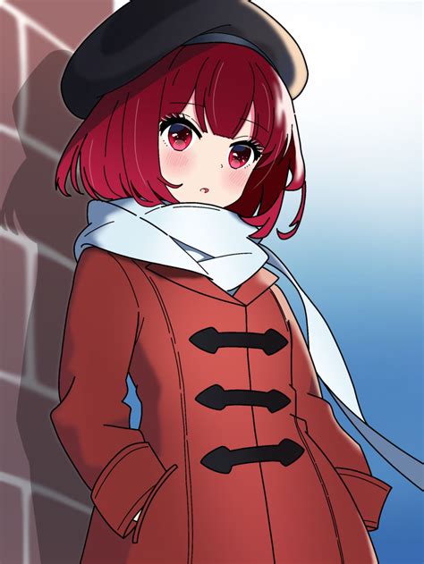 Safebooru 1girl Arima Kana Beret Black Headwear Blush Bob Cut