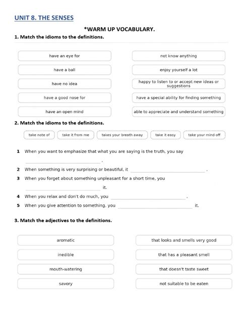 Unit 8 Warm Up Vocabulary Pdf
