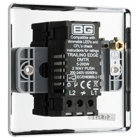 Bg Polished Chrome Dimmer Switch 1 Gang 400w Toolstation