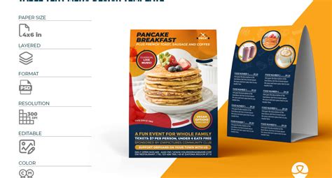 Pancake Breakfast Table Tent Template Print Templates Ft Breakfast