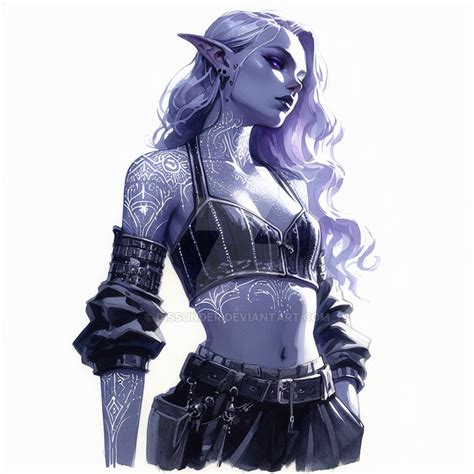 Elf Drow Female Adoptable Art Portrait 6 By Dissunder On Deviantart