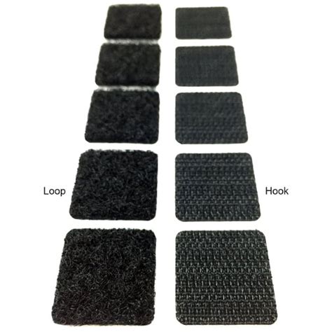 Black High Tack Rubber Adhesive Fastener Squares Hook And Loop