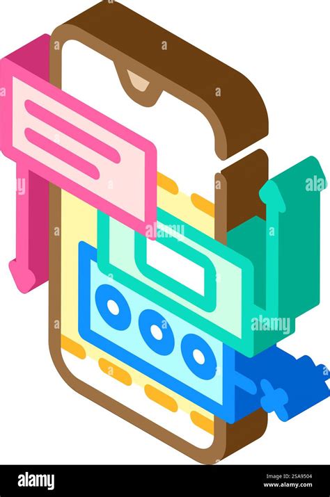 Hierarchy Ux Ui Design Isometric Icon Vector Hierarchy Ux Ui Design