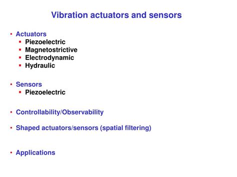 Ppt Vibration Actuators And Sensors Professor Mike Brennan Institute