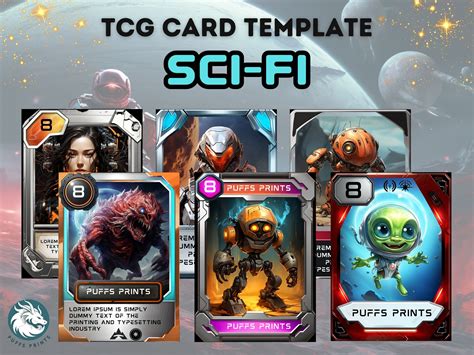 Tcg Sci Fi Card Template Tcg Game Png Files Digital Product Etsy