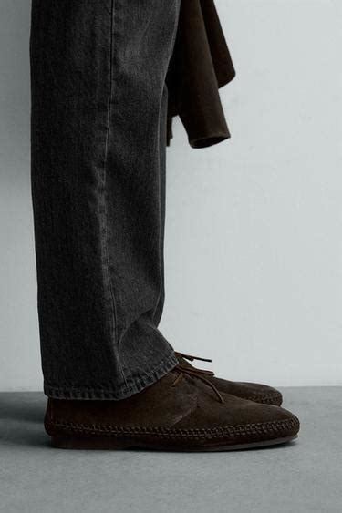 Aaron Levine X Zara Leather Shoes With Vibram® Sole Brown Zara Ireland