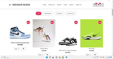 sneaker ecommerce website frontend · issue 689 · pranjay poddar dev
