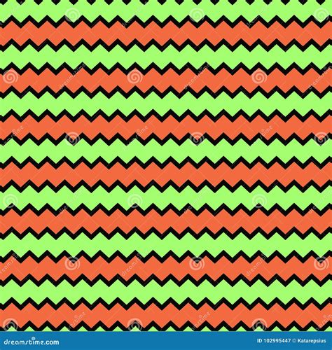 Retro Chevron Pattern Background With Green And Orange Colors Stock