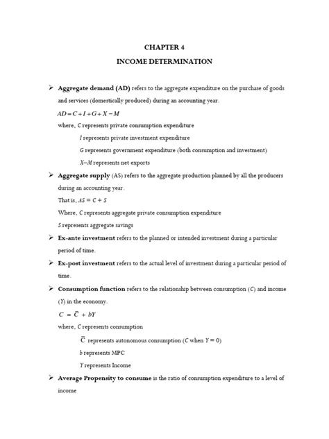 Determination Of Income And Employement Pdf