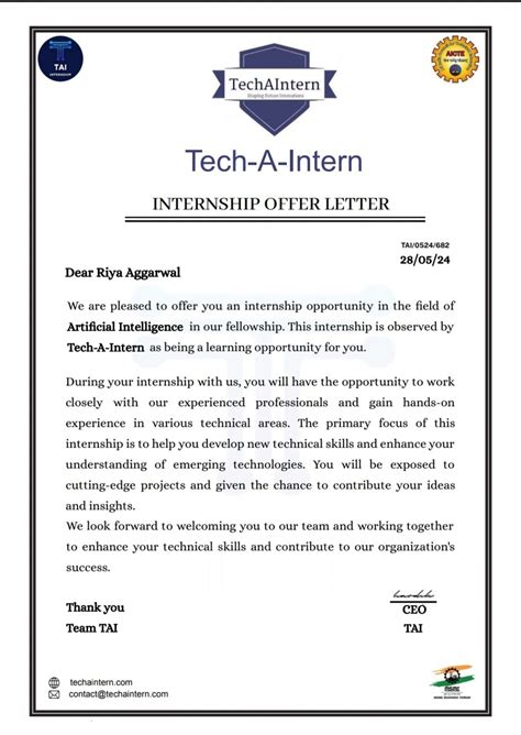 Riya Aggarwal On Linkedin Ai Internship Techai Learningjourney Techaintern 10 Comments