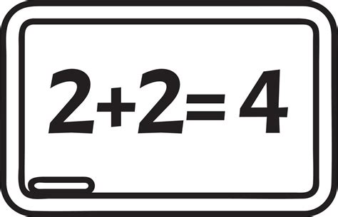 Simple Math Equation Written With Chalk On A Blackboard Showing Two Plus Two Equals Four