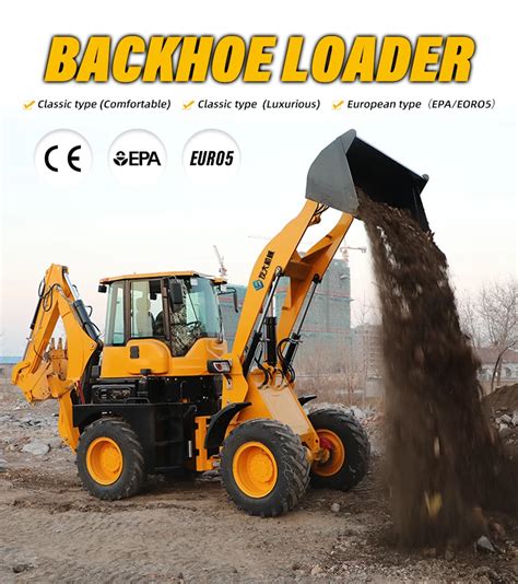 Free Shipping Chinese Backhoe Excavator Loader 4x4 Ce Euro 5 Epa Mini