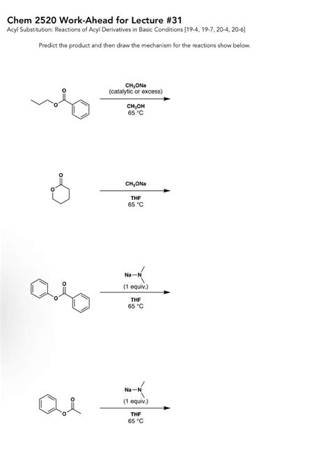 Solved Chem 2520 Work Ahead For Lecture 31 Acyl