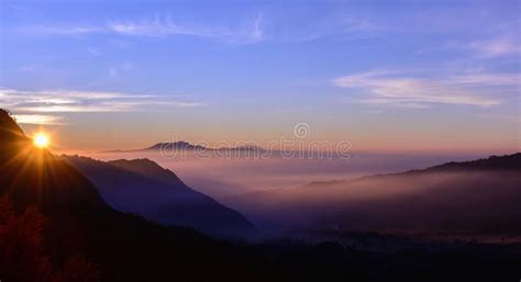 Sunrise On The Mountain Landscape