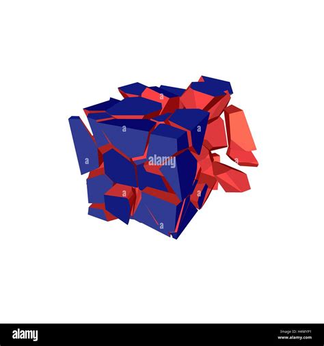Exploded Cube Isolated On White Background Vector Illustration Stock Exploded Cube Isolated On White Background Vector Illustration Stock