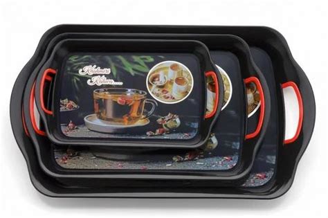 Rectangular Plastic Serving Tray At Rs 130set Plastic Tray For Tea