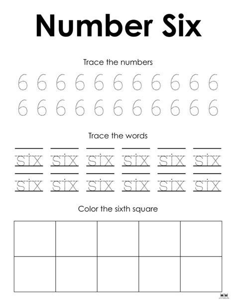Number 6 Tracing Worksheets 15 Free Pages Printabulls
