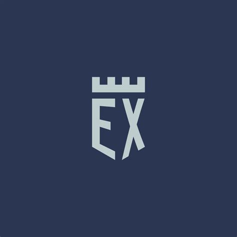 Ex Logo Monogram With Fortress Castle And Shield Style Design 11464917 Vector Art At Vecteezy