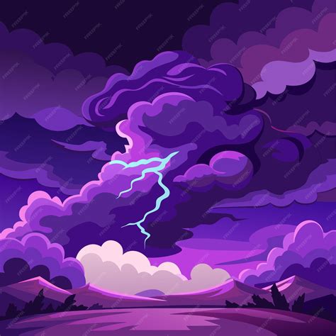A Storm Cloud With Lightning In The Sky Premium Ai Generated Vector