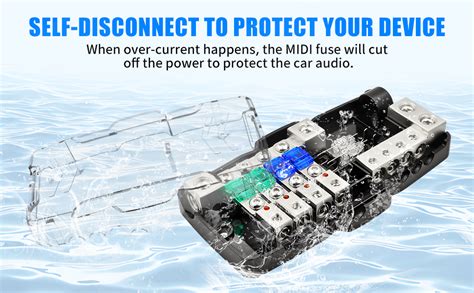 Bolipoeq 12v Fused Power Distribution Block Car Audio 4 Way