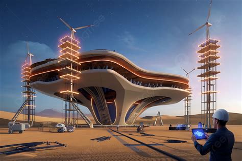 Augmented Reality Monitoring Of Futuristic Desert Construction