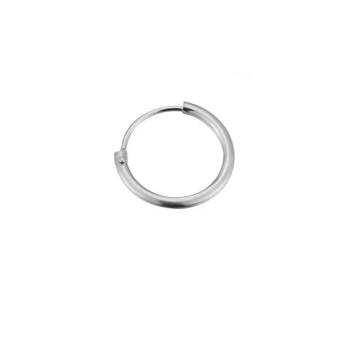 9ct Solid White Gold Plain Hoops