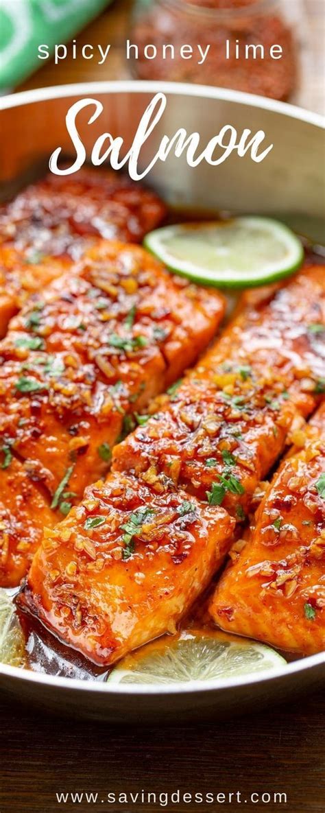 Spicy Honey Lime Salmon Resep Salmon Panggang Resep Makanan Resep Salmon