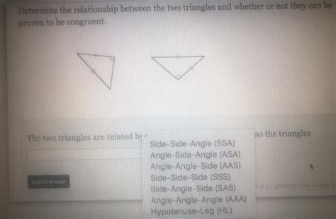 Solved Determine The Relationship Between The Two Triangles Chegg Com