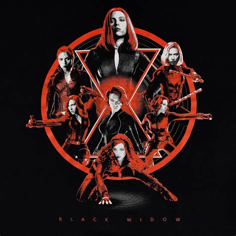 Black Widow Collage T Shirt Black Elbenwald