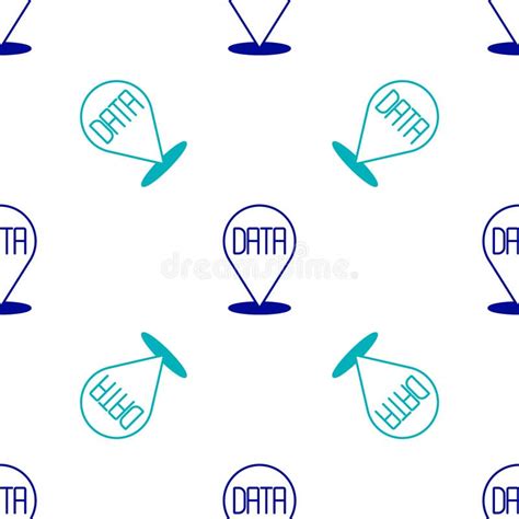 Blue Data Analysis Icon Isolated Seamless Pattern On White Background