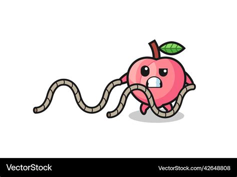 Peach Doing Battle Rope Workout Royalty Free Vector Image