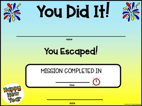 Escape Room Puzzles For New Years Eve Hands On Teaching Ideas