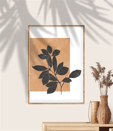 Abstract Botanical Print Set Of 2 Botanical Boho Wall Art Mid Century