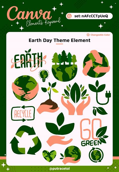 Earth Day Canva Theme Element Nature Forest Go Green Tree